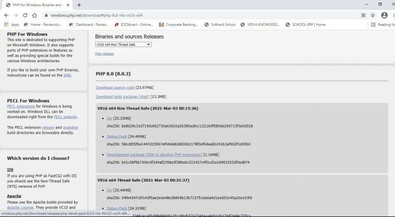 How To Install PHP 8 on Windows 10 - Pentarock Technologies